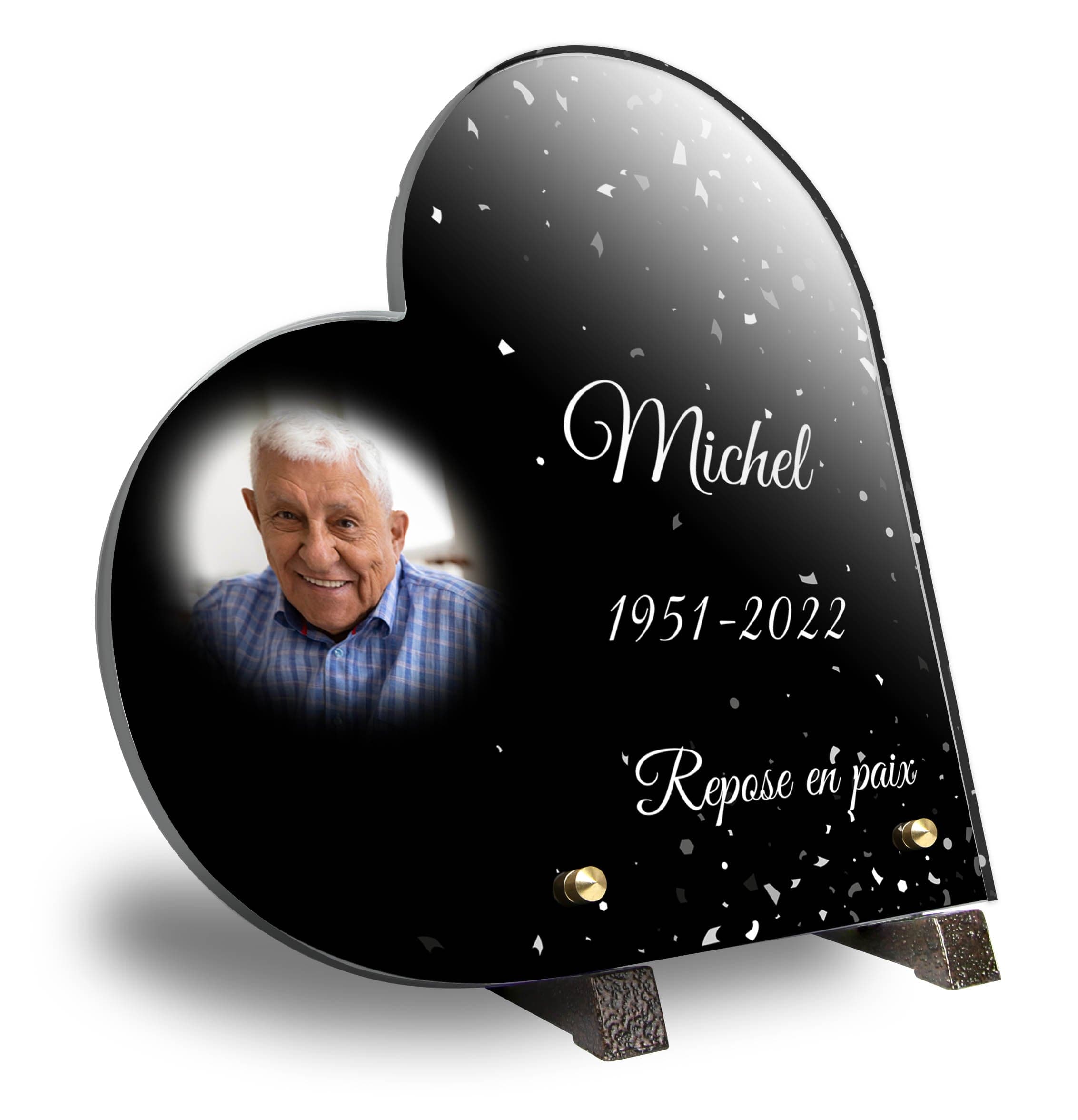Plaque Funéraire Plexiglas Coeur effet argenté – Belle Plaque Funéraire