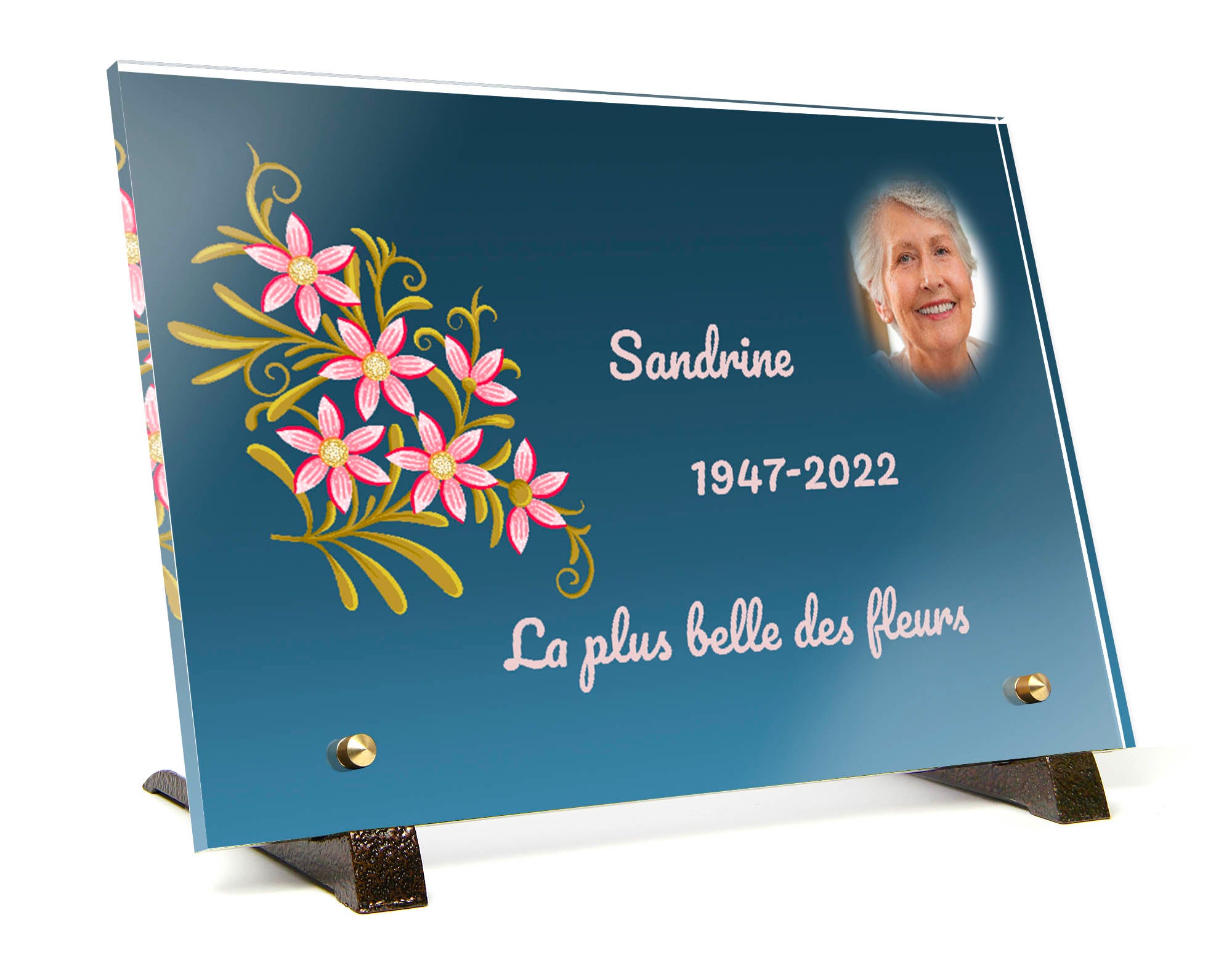 Plaque Funéraire Plexiglas Petites fleurs – Belle Plaque Funéraire