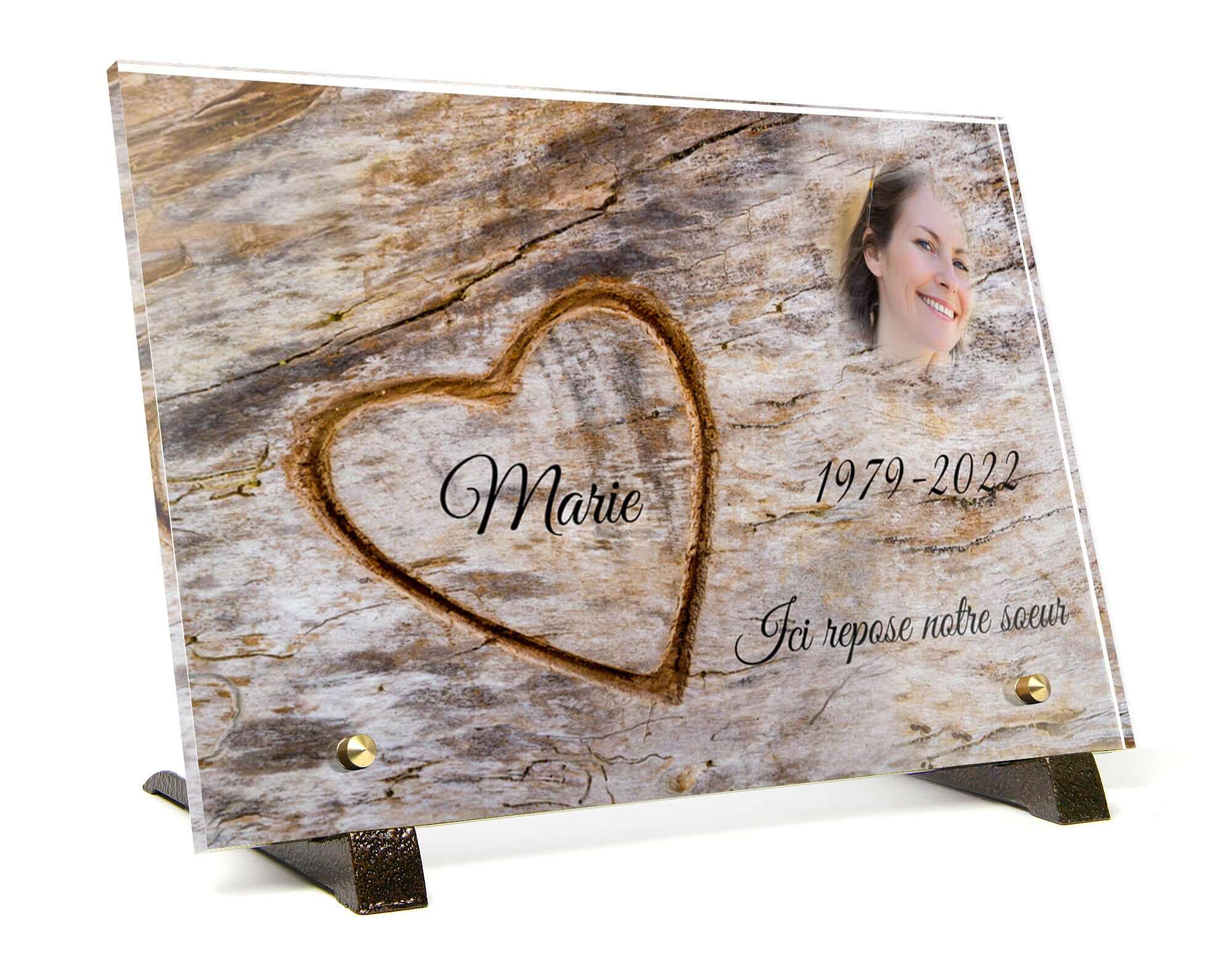 Plaque Funéraire Plexiglas Bois – Belle Plaque Funéraire