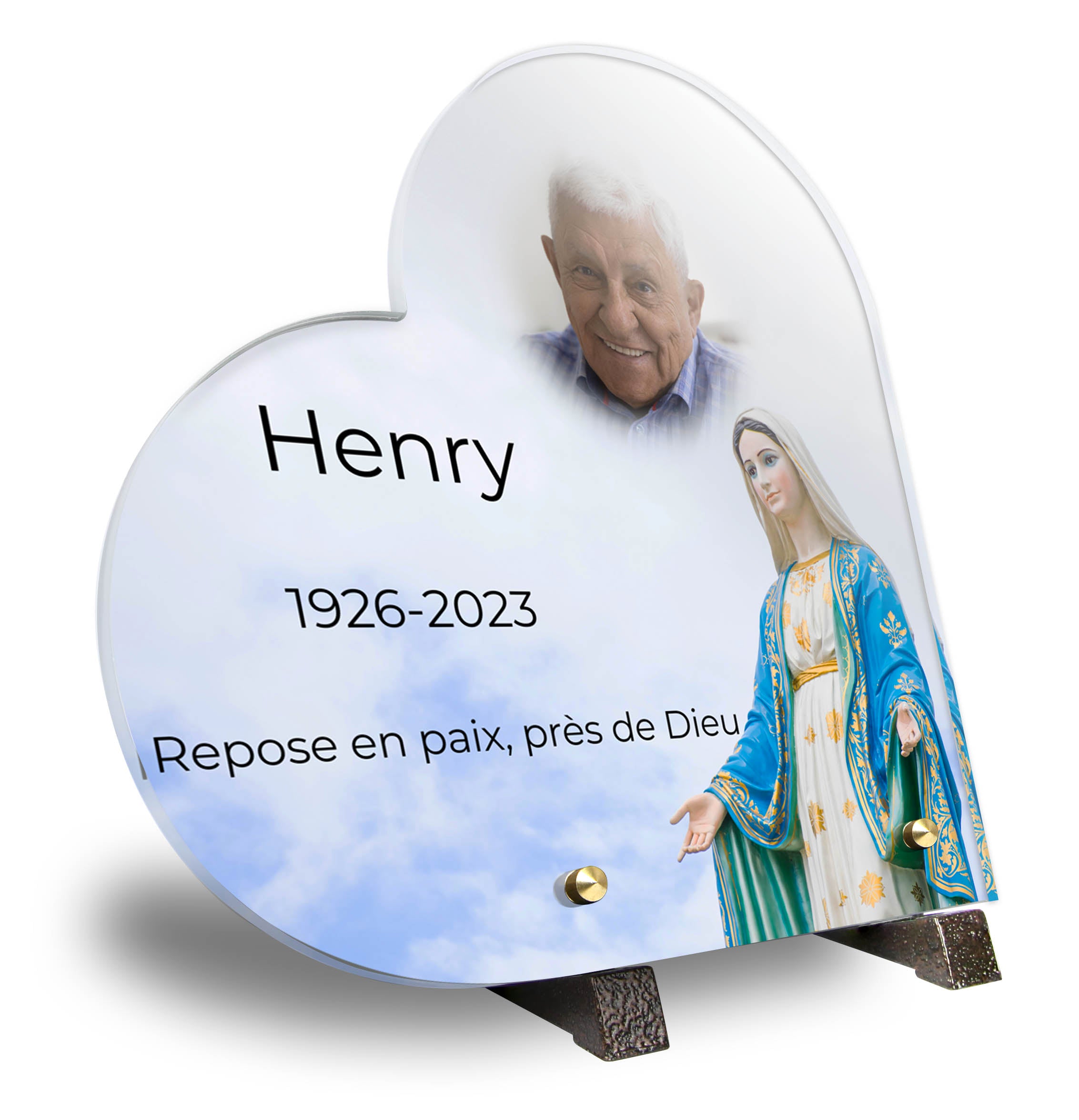 Plaque Funéraire Plexiglas vierge Marie – Belle Plaque Funéraire